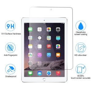 SIBEITU 2 Pack Screen Protector for iPad 6th Generation 9.7 Inch 2018 2017, HD Clear 9H Hardness Tempered Glass Film Compatible with iPad 5th/iPad Air 2/Air 1, Scratch Resistent, Touch Sensitive