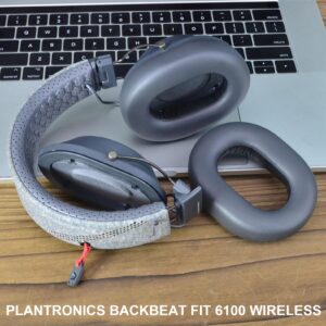 FIT 6100 Earpads - defean Replacement Ear Pads Cover Cushions Compatible with Plantronics BackBeat FIT 6100 Wireless Bluetooth Headphones (Titanium)