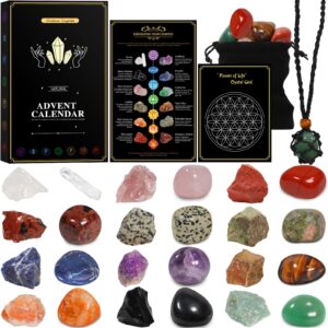 pukamam crystal advent calendar 2024 adult rock healing gemstone 24 days christmas countdown calendar