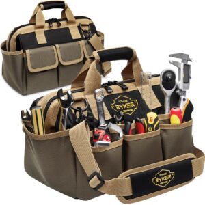 the ryker bag 14 inch tool bag organizer small tool bag heavy duty tool bags for men/women. wide mouth electrician tool bag small 22pockets toolbag soft tool bag mechanic tool bag &plumbing tool bag