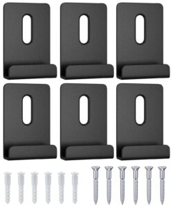 bagteck 6pcs metal mirror clips wide channel mirror hanger clip kit large heavy retainer clips for mirrors with screw mirror clips for wall mounting frameless mirror billboard displays (black)