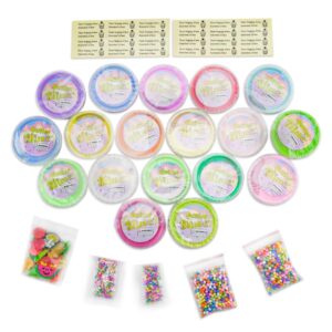 16 Pack Mini Butter Slime Kit,with Pink Watermelon, Ice Cream and Cake Slime Etc. Color Slime and Slime Charms,Soft and Non-Sticky,DIY Scent Slime Party,Stress Relief Sludge Toy for Boys and Girls