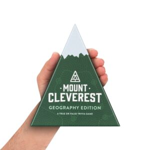 MOUNT CLEVEREST - Geography Edition | True or False Trivia Game | Fun Family Card Game for Adults & Kids | Party Games for Kids Birthday | Travel Games | Gift for Boys and Girls | Stocking Filler