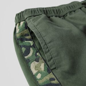 Stretch Shorts for Men Gym Shorts for Men Drawstring Elastic Waist Camo Cargo Shorts Casual Cotton Solid Tooling Shorts Outdoor Fashion 6 Inch Inseam Shorts Men Khaki Army Green 3X