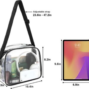 Trail maker Clear Lunch Bag with Strap, Zipper for Kids, School, Work, Sports, Office, Picnics, Stadium Approved Clear Concert Camera Beach Bag