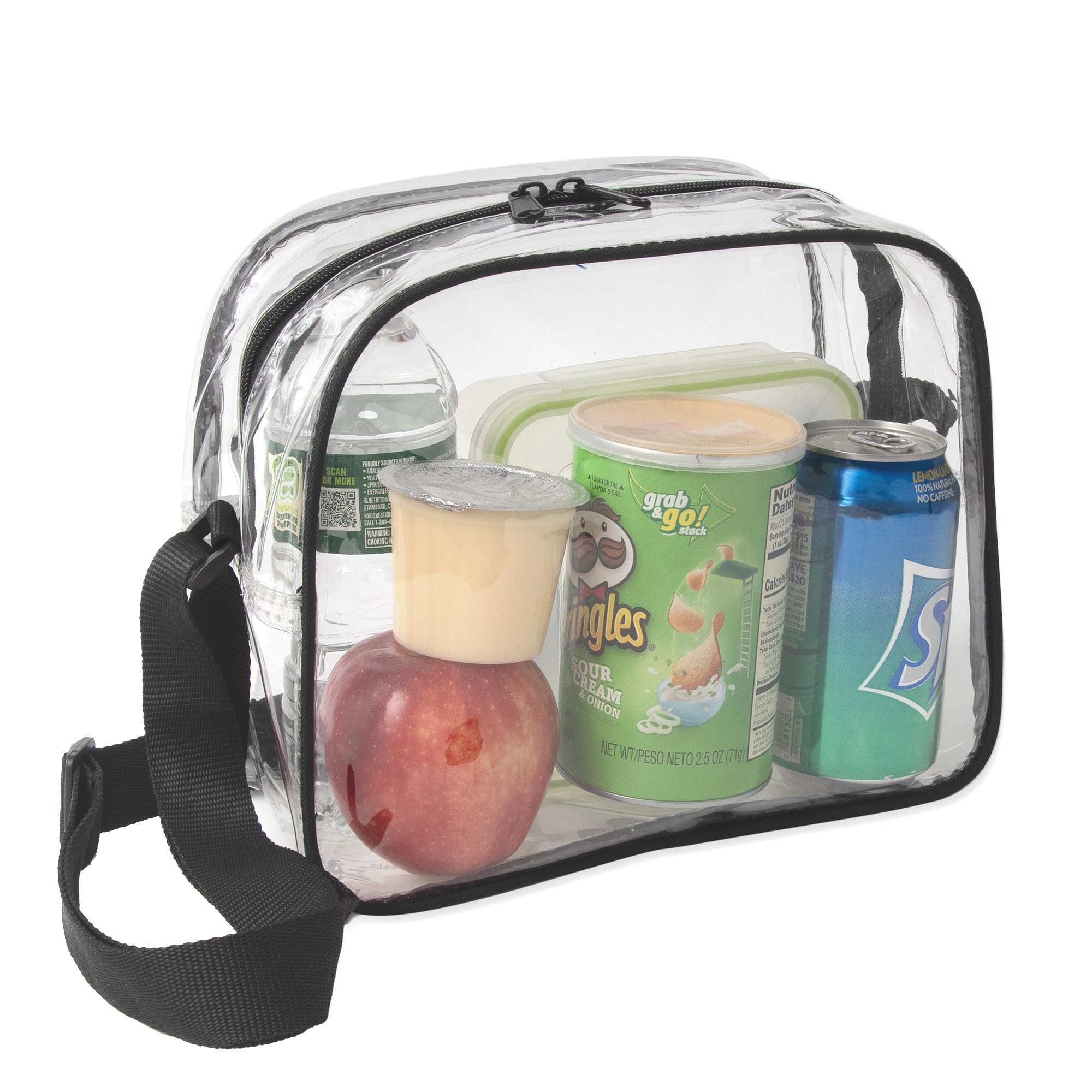 Trail maker Clear Lunch Bag with Strap, Zipper for Kids, School, Work, Sports, Office, Picnics, Stadium Approved Clear Concert Camera Beach Bag