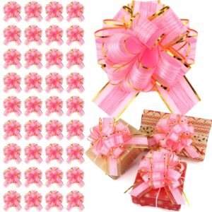 poen 36 pcs 6 inch pink pull bow for gift wrapping valentine pink gift bows for party birthday holiday gift boxes bow basket packaging bows valentine's day presents flower decorations