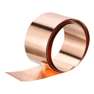 uxcell copper sheet roll 3500mm x 150mm x 0.2mm, 99.9% pure copper strip copper flashing metal foil plate for electricity diy projects (multiple sizes)