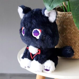 eamve 9inch Genshin Impact Cat Plush Toy,Scaramouche Wanderer Cat Plush Stuffed Animal Plushies,Cute Genshin Impact Cat Plush Doll Stuffed Toy,Soft Scara Cat Plush Pillow for Kids Plush Figure Gift