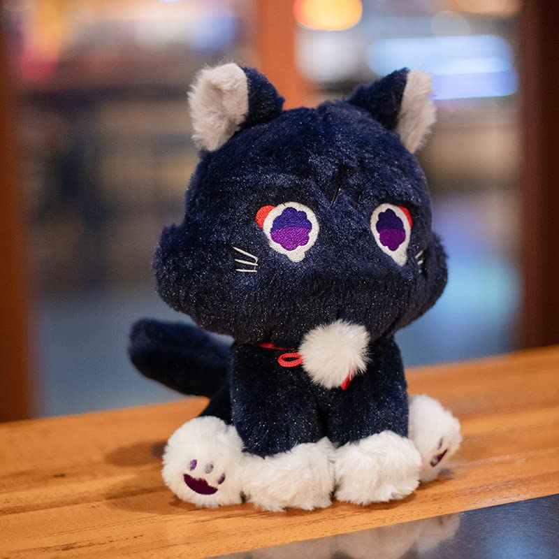 eamve 9inch Genshin Impact Cat Plush Toy,Scaramouche Wanderer Cat Plush Stuffed Animal Plushies,Cute Genshin Impact Cat Plush Doll Stuffed Toy,Soft Scara Cat Plush Pillow for Kids Plush Figure Gift