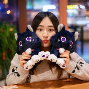 eamve 9inch Genshin Impact Cat Plush Toy,Scaramouche Wanderer Cat Plush Stuffed Animal Plushies,Cute Genshin Impact Cat Plush Doll Stuffed Toy,Soft Scara Cat Plush Pillow for Kids Plush Figure Gift