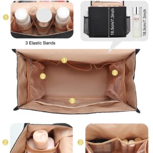 Relavel Hanging Toiletry Bag for Women and Men, Small Travel Bag for Girls Compact Size with Multiple Compartments Waterproof Travel Kit Wash Bag Makeup Storage Organizer Gym Shower Bag Black