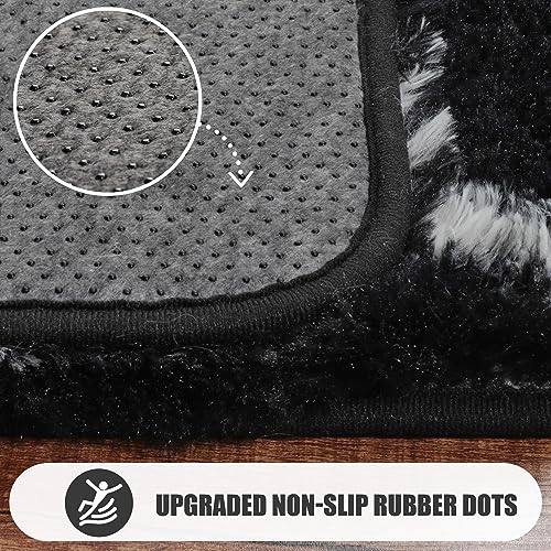 ONASAR 8x10 Boho Area Rugs for Living Room, Huge Geometric Black and White Rug, Large Floor Rug for Bedroom Apartment farmhouse Dorm Home Decor Aesthetic, Soft Fluffy Plush Neutral Carpet