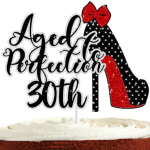 30th birthday cake topper for women her thirty and fabulous aged perfection to 30th birthday party decorations supplies cheer to dirty 30 cake decorations