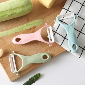 SENYER Portable Ceramic Knife Fruit Knife Cutting Board Peeler Kitchen Gift Household Tool Knife Green