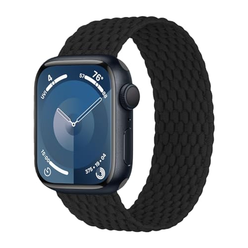 Braided Solo Loop for Apple Watch Band 40mm 41mm 38mm 44mm 45mm 42mm Ultra/2 49mm Men/Women,Stretchy Nylon Sport wristband Strap for iWatch Bands series 9/8/7/6 5/4/3/2/SE 40 44 38 42 41 45 mm