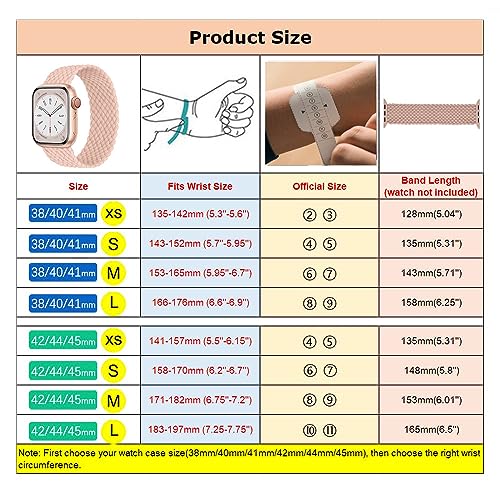 Braided Solo Loop for Apple Watch Band 40mm 41mm 38mm 44mm 45mm 42mm Ultra/2 49mm Men/Women,Stretchy Nylon Sport wristband Strap for iWatch Bands series 9/8/7/6 5/4/3/2/SE 40 44 38 42 41 45 mm