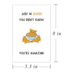 Ure Tenk Lovely Pun Friend Encouragement Card, Funny Friendship Praise Card, Cute Queso Inspired Card, Card for Cheesy And Chips Lover