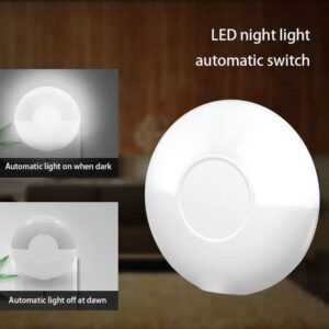 Nightlight,Photosensitive Sensor, White Light, 0.6W, 220V, Suitable for Infants, Children, Children's Rooms, Corridors and Other Scenes (1 Pack)