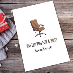 Comting Funny Card for Boss, Jokey Boss Day Card, Humor Boss Leader Thank You Card, Hilarious Boss Day Card, Having You for A Boss