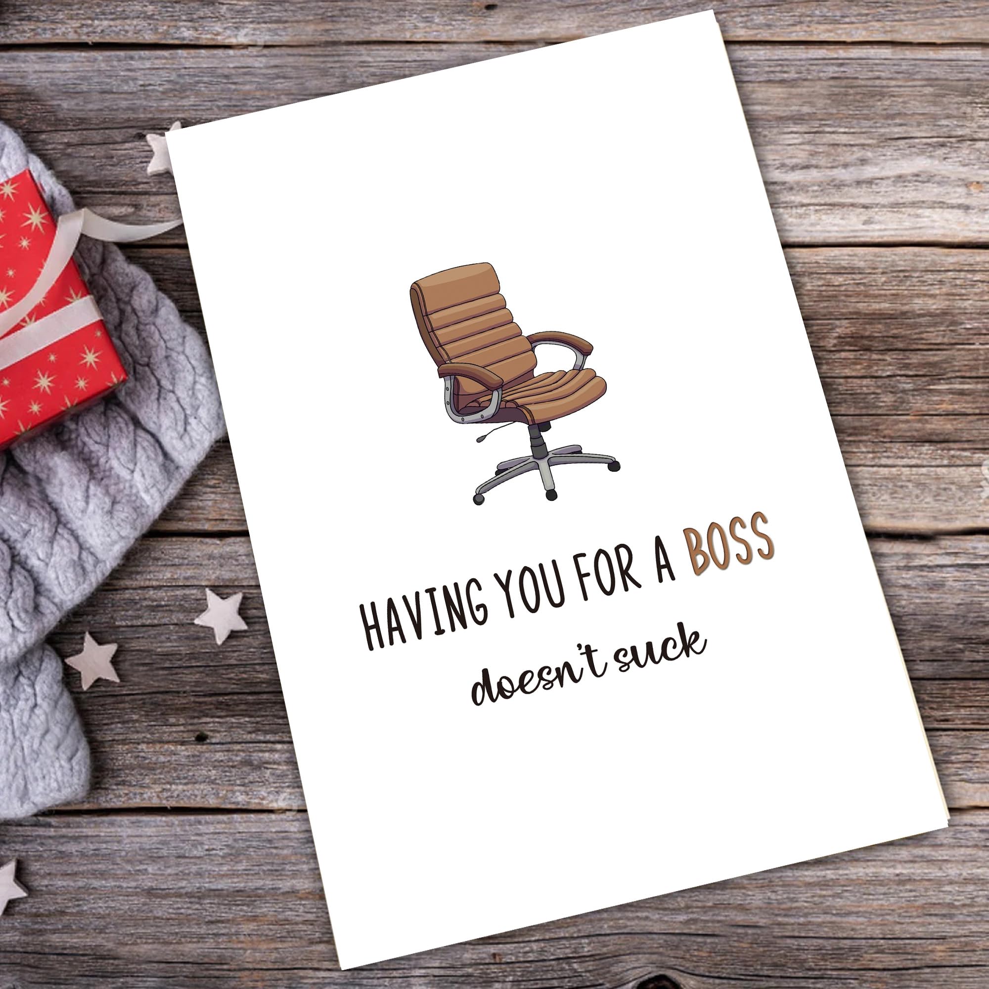 Comting Funny Card for Boss, Jokey Boss Day Card, Humor Boss Leader Thank You Card, Hilarious Boss Day Card, Having You for A Boss