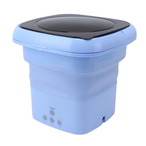 Portable Washing Machine, Mini Bucket Laundry Washer with Black Lid Foldable Washing Machine for Clothes Underwear Home Apartment Drom RV Travel (US Plug)