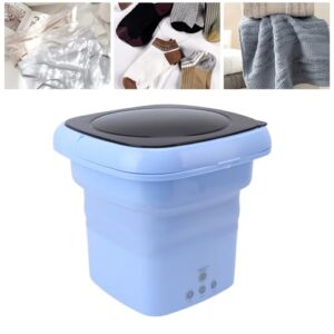 Portable Washing Machine, Mini Bucket Laundry Washer with Black Lid Foldable Washing Machine for Clothes Underwear Home Apartment Drom RV Travel (US Plug)