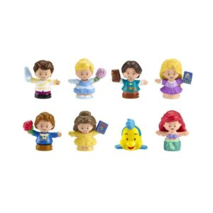 fisher-price disney princess toddler toys little people prince and princess figure pack, 8 pieces