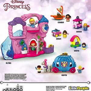 Fisher-Price Disney Princess Toddler Toys Little People Prince and Princess Figure Pack, 8 Pieces