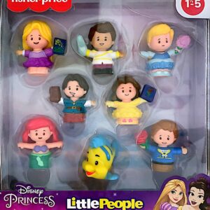 Fisher-Price Disney Princess Toddler Toys Little People Prince and Princess Figure Pack, 8 Pieces