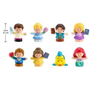 Fisher-Price Disney Princess Toddler Toys Little People Prince and Princess Figure Pack, 8 Pieces