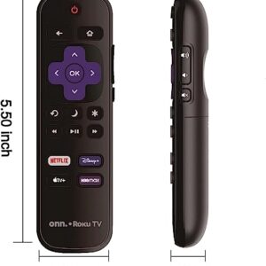 OEM Replacement Remote Control fits for All Onn. Roku TV Smart 4K Ultra HDTV with 4 Shortcut APP Keys - Netflix, Disney Plus, Apple TV+, and HBO Max Buttons