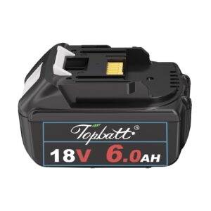 topbatt 18 v 6.0ah lithium-ion bl1830 replacement battery suitable for makita 18v battery bl1815 bl1820 bl1820b bl1830b bl1835 bl1840 bl1850 bl1860 cordless power tools