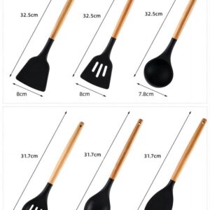 12-Piece Silicone Cooking Utensil Set, BPA Free Kitchen Utensils set, Heat Resistant Silicone Kitchenware,Kitchen Gadgets,Cookware Friendly – Essential Kitchen Tools Collection(Black)