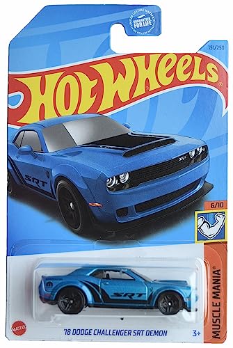 Hot Wheels '18 Dodge Challenger SRT Demon, Muscle Mania 6/10 [Blue] (HCW30-M9C0P)