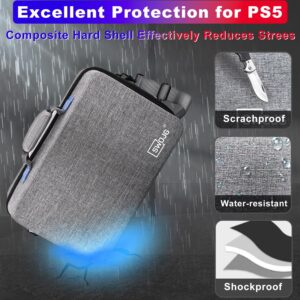 Hard Shell Carrying Case for PS5, Travel Case Compatible with PS5 Console Controller, Protective Storage Bag for Playstation 5 Disk Digital Edition, Headset, Base and Game Accessories, Shockproof