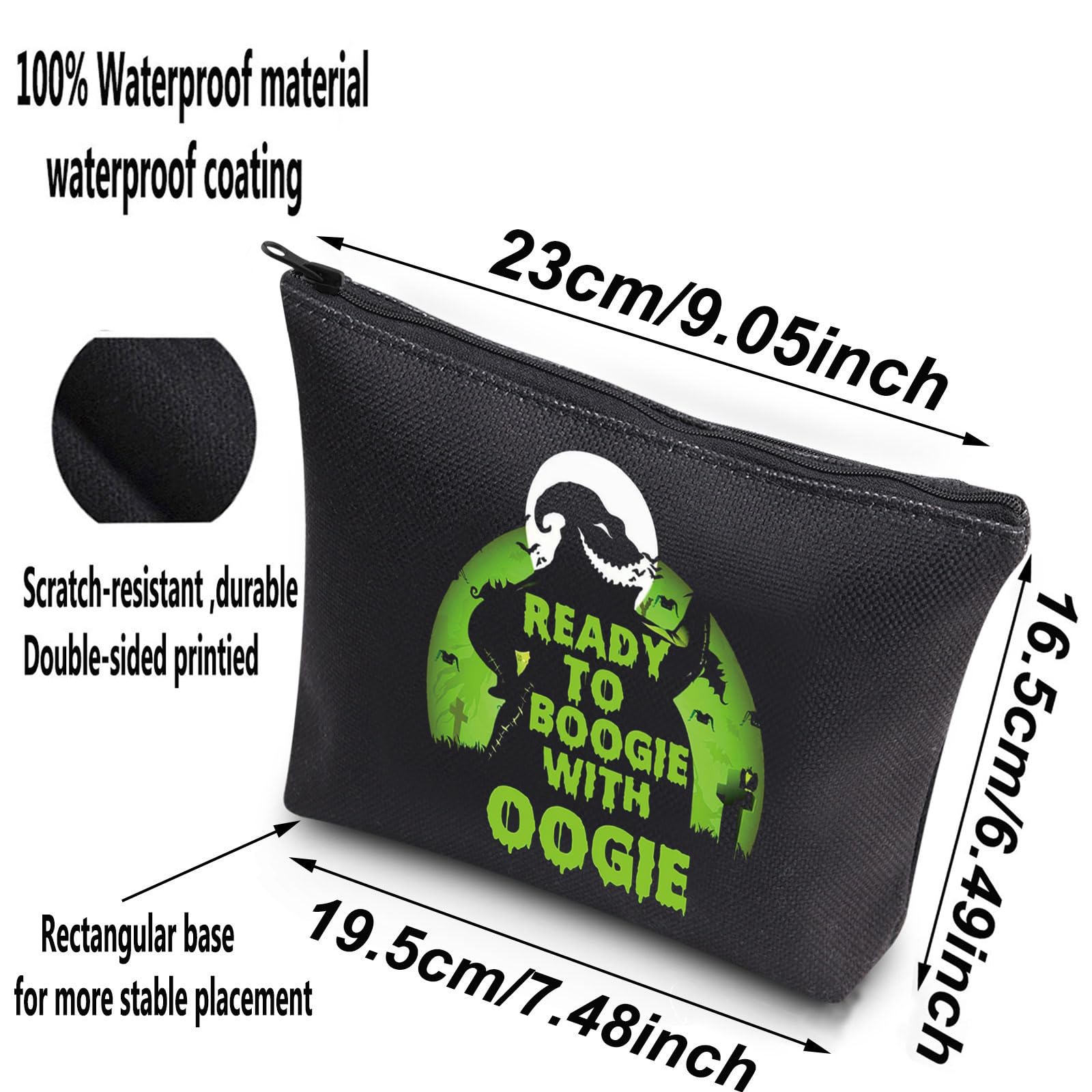 BWWKTOP Funny Oogie Cosmetic Makeup Bag Oogie Fans Inspired Gifts Ready To Boogie With Oogie Zipper Pouch Bag (READY TO BOOGIE)