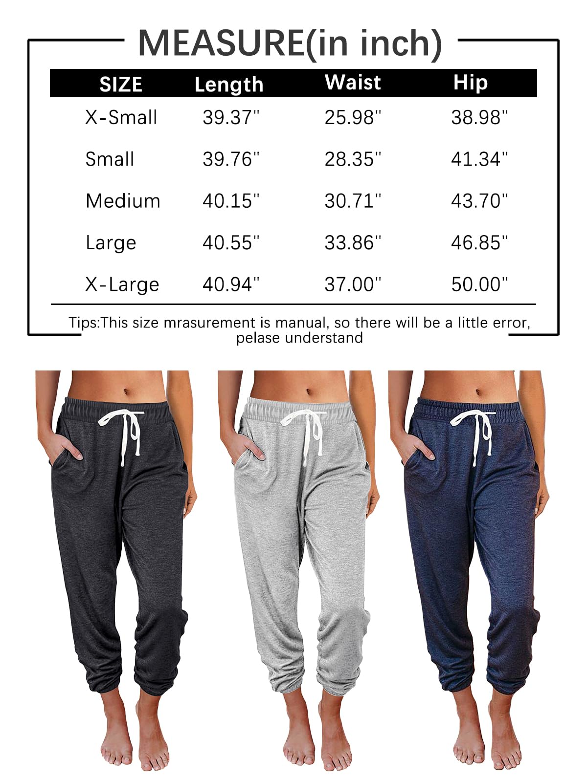 SUNBS 3 Packs Womens Sweatpants Baggy Comfy Lounge Pants Yoga Joggers Workout Pajamas Clothes Casual Fall Fashion 2024