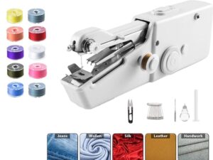 29 pcs handheld sewing machine, mini sewing machines, hand cordless sewing tool,easy-to-operate, more friendly to the handicapped, portable sewing threads kit for diy fabrics clothes home travel