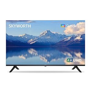 skyworth 55-inch 4k uhd smart tv, ue7600 series google tv with dolby audio, bluetooth remote, voice control google assistant, google cast, bezel-less design, ultra-slim, streaming television