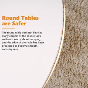 TUOMUR White Round Dining Table, 31.5" Tulip Table, Mid-Century Leisure Table