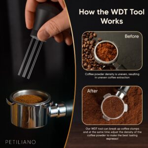 PETILIANO WDT Tool Espresso 10 Needle Set - Aluminum Made - 0.35 mm Needle - Espresso Distribution Tool, Espresso Accessories, Coffee Distributor, Barista Tools, Espresso Stirrer