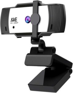 kke 1080p autofocus webcam with dual microphones, 70° view, works with zoom, teams, skype, gotomeeting, messenger, cisco, facetime, supports windows 11/10/8.1/8/7/xp, macos x 10.6 or later, black