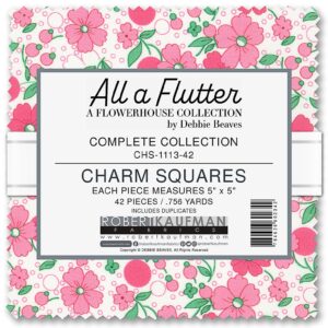 debbie beaves flowerhouse all a flutter charm square 42 5-inch squares robert kaufman chs-1113-42