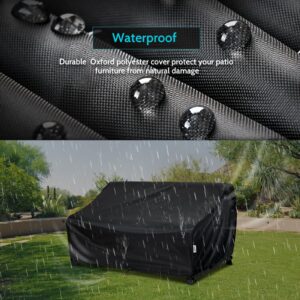 VARIETYFACE Patio Furniture Covers Waterproof, 3-Seater Outdoor Sofa Covers Sunproof,Durable Lawn Furniture Covers, Fits up to 79Wx37Dx35H inches, Black