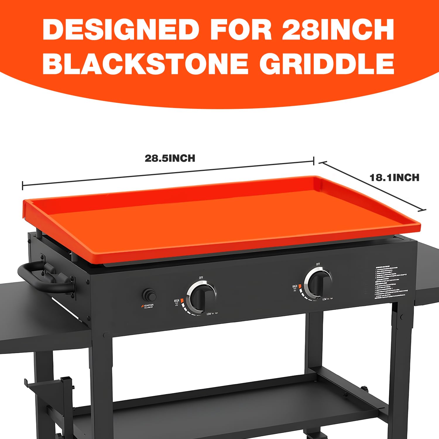 Blackstone Silicone Griddle Cover, Upgraded Full-Cover 28 Inch, Silicon Griddle Mat for Blackstone, Grill Buddy Mat, Provide Better Sealing to Protect your Griddle from Rain, Dirty, Debris and Dust