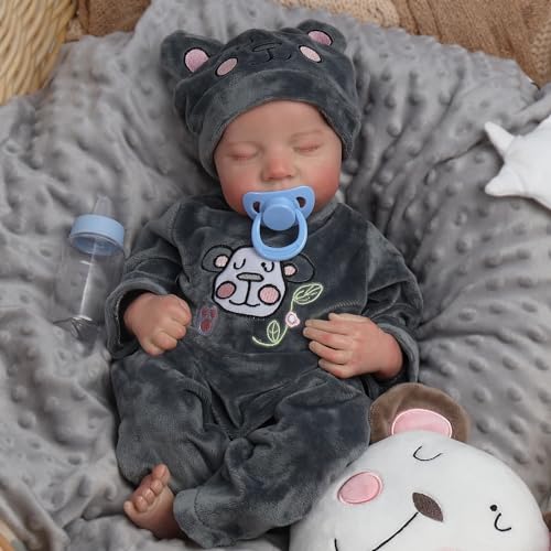 DAYOFF KIDS Waterproof Reborn Baby Dolls,18 Inch Realistic Baby Doll with Full Vinyl Body Lifelike Baby Dolls Real Life Baby Doll for Kids Age 3+ (Levi.W)