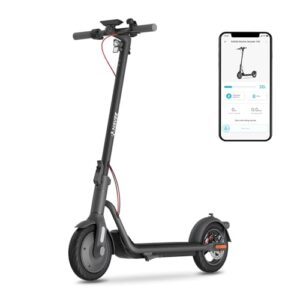 navee electric scooter v50, 31 miles range & 20 mph speed, 700w max power, 10" pneumatic tires, e-abs and rear disk brake, ip55 waterproof, handle folding electric scooter for adults