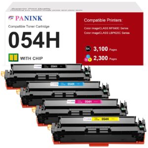 panink compatible 054h high yield toner cartridges replacement for canon 054 054h crg-054 toner cartridge set for color imageclass mf644cdw mf642cdw mf640c lbp622cdw lbp620 printer ink (4 pack)