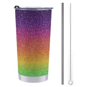 20 oz coffee travel tumbler insulated coffee mug with leakproof lid color glitter double wall vacuum insulated tumbler for coffee tea & drinks fit in car cup holder bpa free ideal for work driving